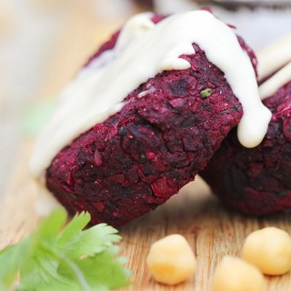 Roast Beetroot Falafels - easy gluten-free vegan - Kind Earth