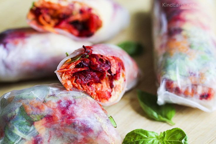The best way to make Spring Rolls (rice paper wraps) - Kind Earth