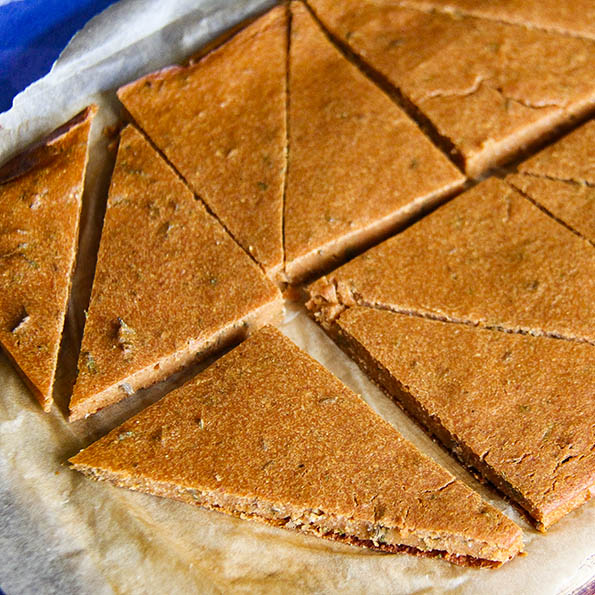 Easy Baked Chickpea Flour Flatbread - gluten-free vegan - Kind Earth