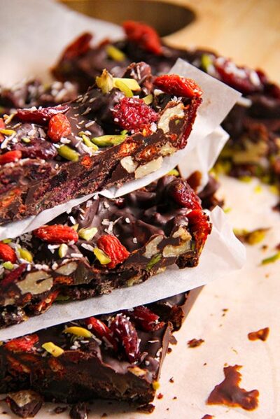 Cranberry & Ginger Chocolate Slices - Kind Earth