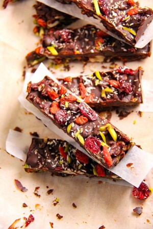 Cranberry & Ginger Chocolate Slices - Kind Earth